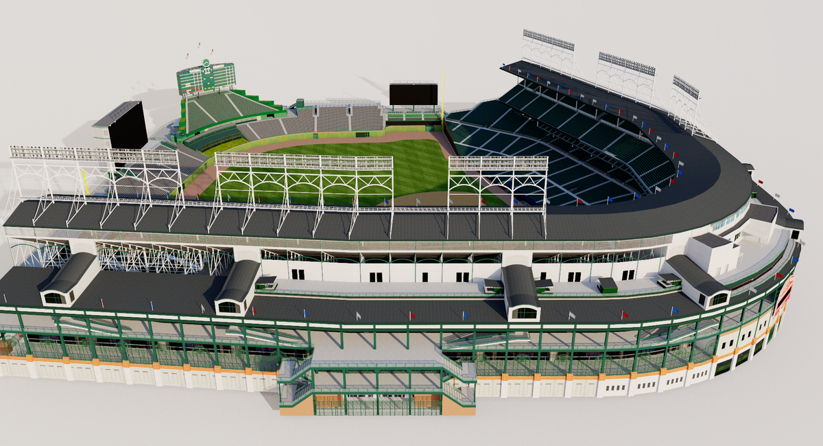 Wrigley Field 3D Model | Chicago Cubs Stadium Replica – Genius&Gerry